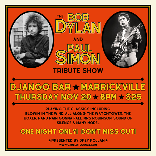 Drey Rollan Presents: The Bob Dylan & Paul Simon Tribute Show | Sticky ...